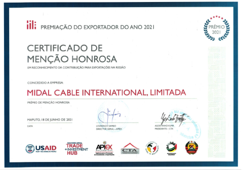 Midal Mozambique awarded with Certificate for “Outstanding Performance ...
